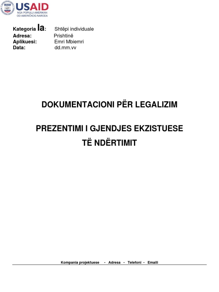 Kategoria Ia Shtepi Individuale Shembull | PDF