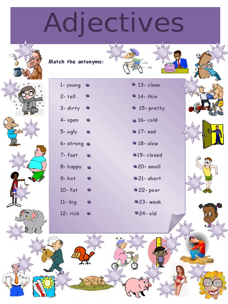 Adjectives and Their Antonyms Worksheet | PDF