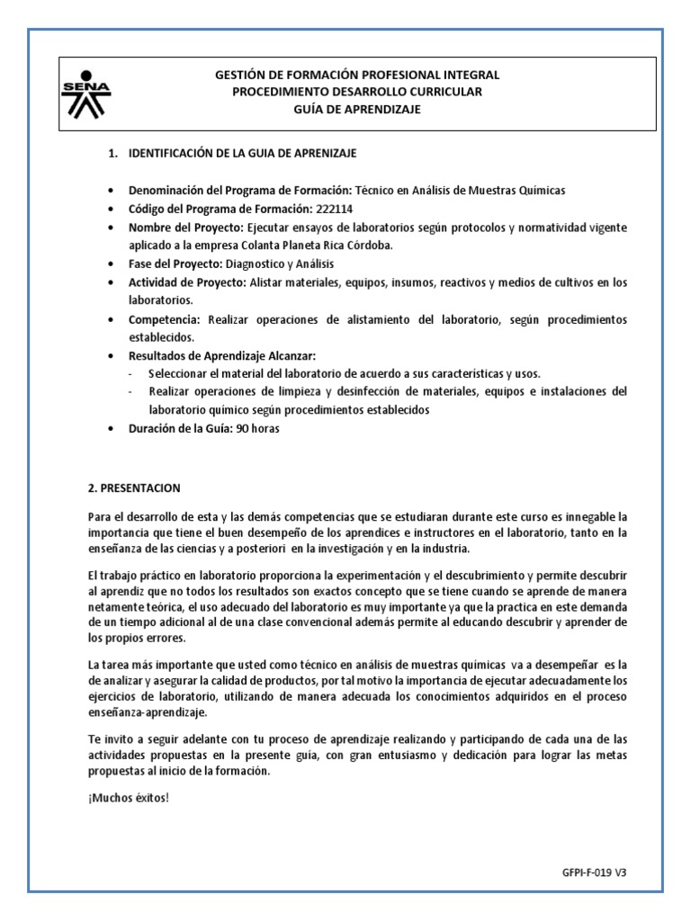 Guias de Aprendizaje N°2 | PDF | Laboratorios | Aprendizaje