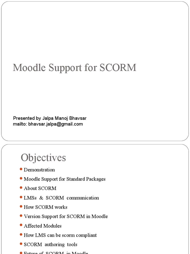 Moodle Support For SCORM | PDF | Information Technology Management | Learning Methods