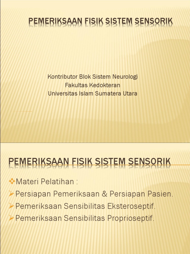 Pemeriksaan Fisik Sistem Sensorik | PDF | Kesehatan Holistik