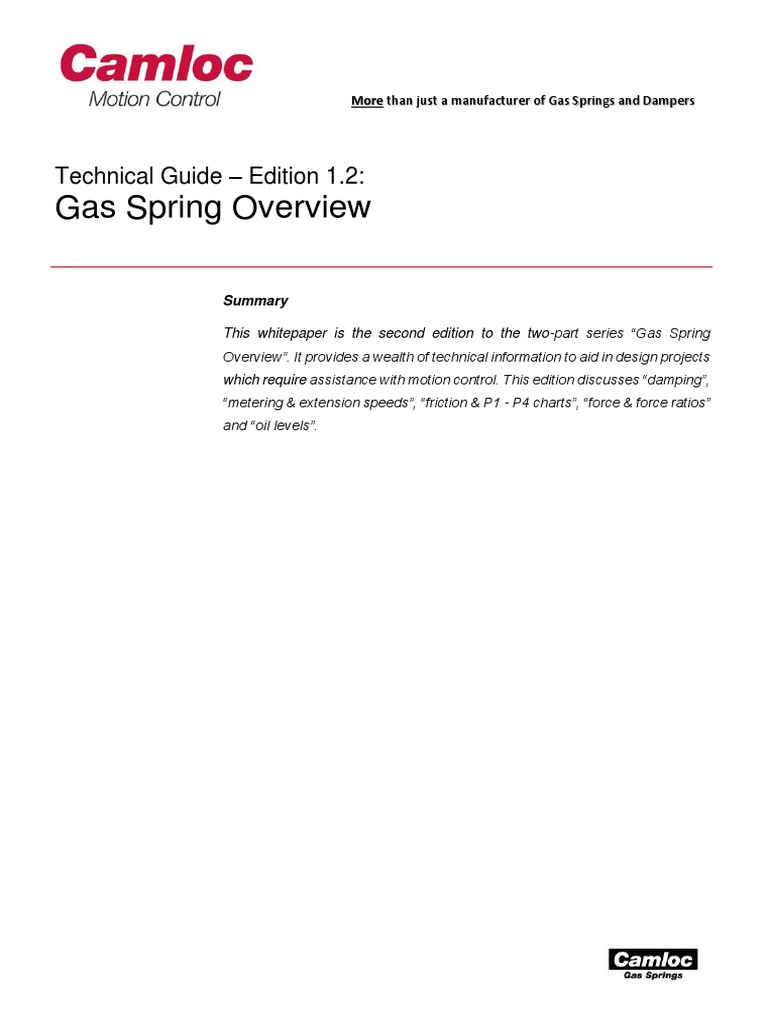 Technical Guide Edition 1.2 - Gas Spring Overview | PDF | Viscosity | Gases