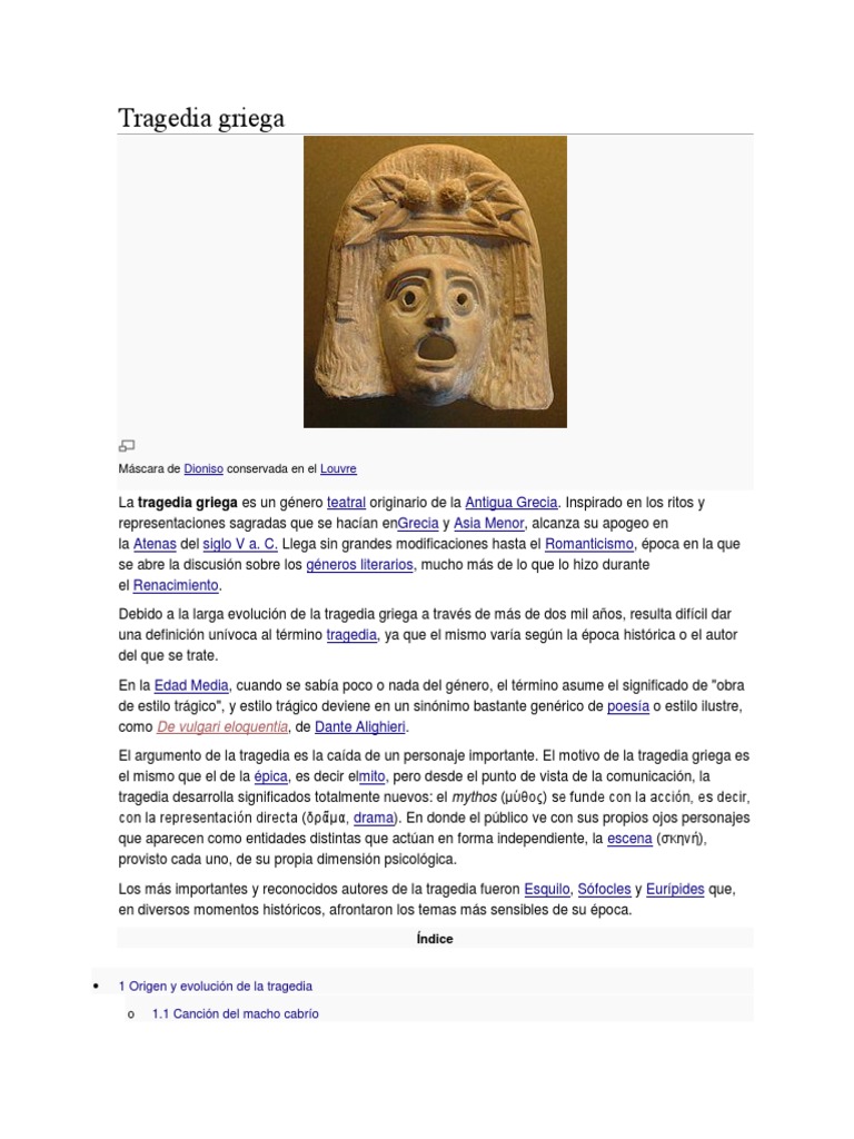Evolución de la Tragedia Griega | PDF | Tragedia griega | Esquilo