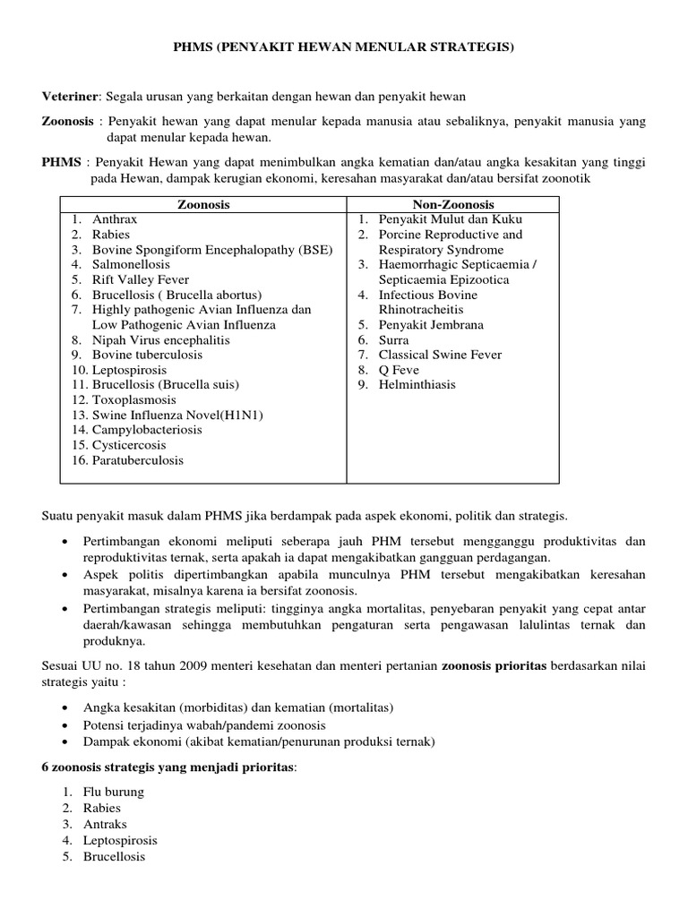 Penyakit Hewan Menular Strategis | PDF