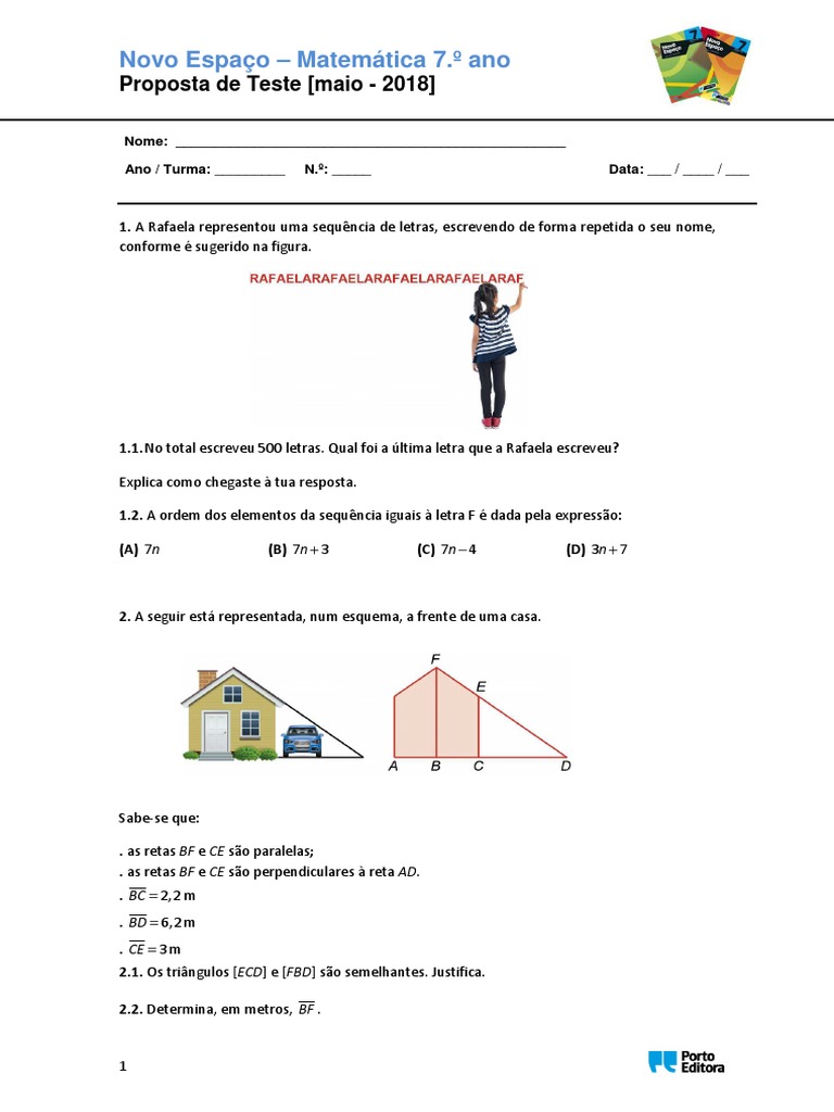 Teste Matematica | PDF | Triângulo | Espaço