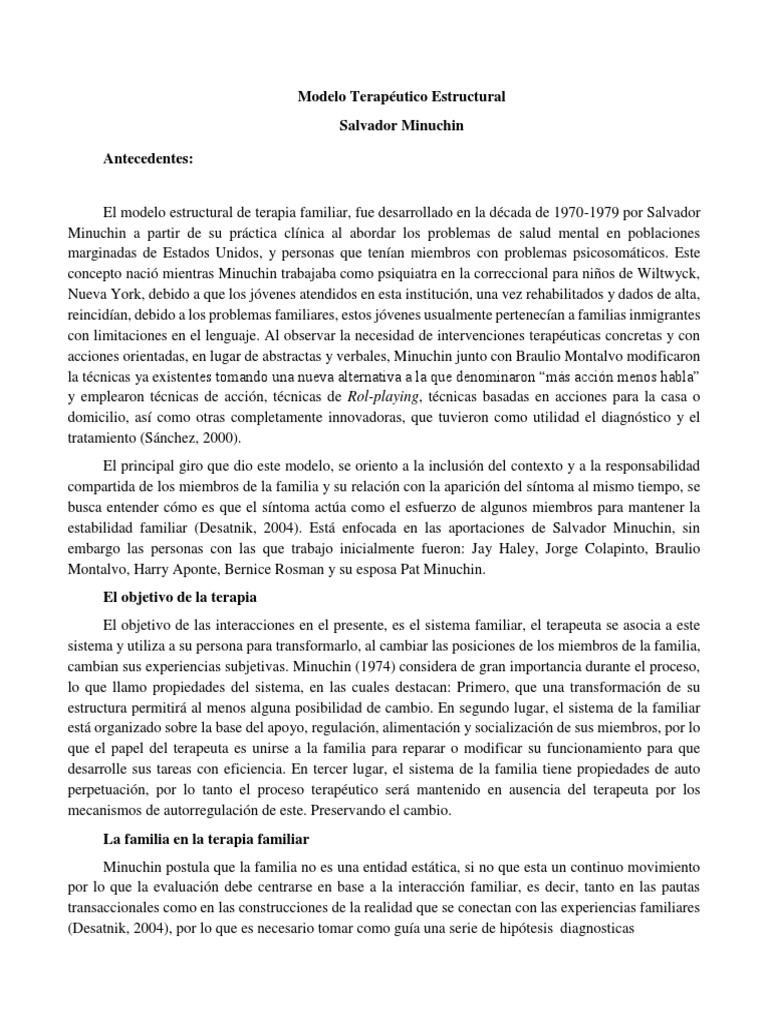 Modelo Estructural de Minuchin | PDF | Familia | Psicoterapia