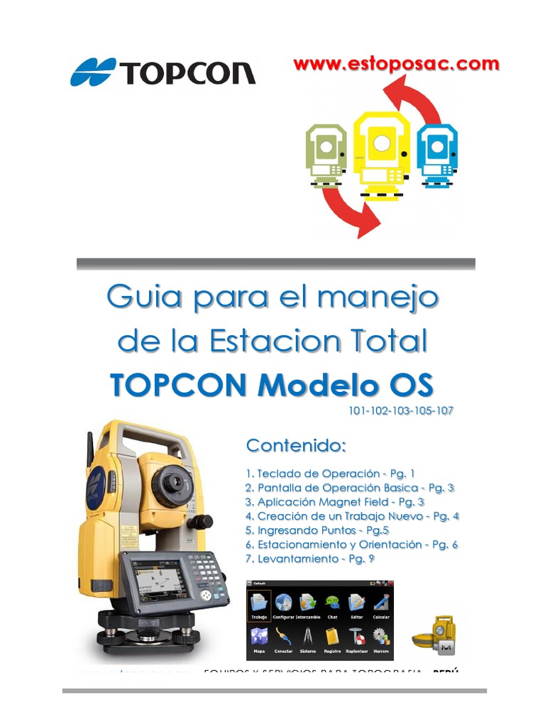 Manual Estacion Total Topcon Modelo Os | PDF | Sistema operativo | Ingeniería Informática