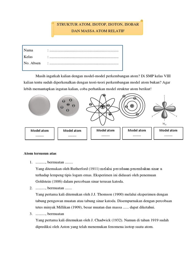 LKS Struktur Atom, Isotop, Isoton, Isobar | PDF