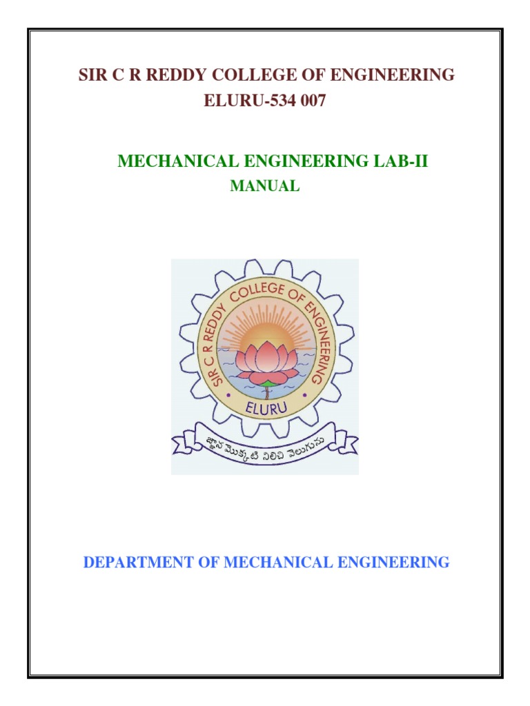 Sir C R Reddy College of Engineering ELURU-534 007: Mechanical ...