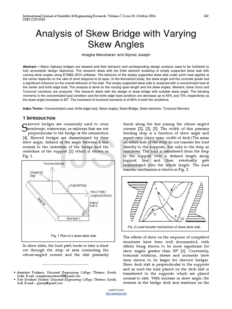 Analysis of Skew Bridge With Varying Skew Angles | PDF | Bending | Beam ...