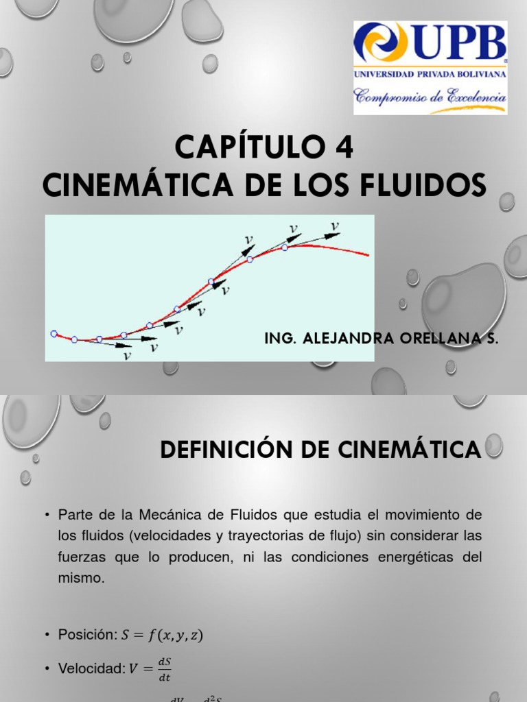 CAPÍTULO 4 - Cinemática de Los Fluidos - 1 | PDF | Movimiento (física) | Cinemática