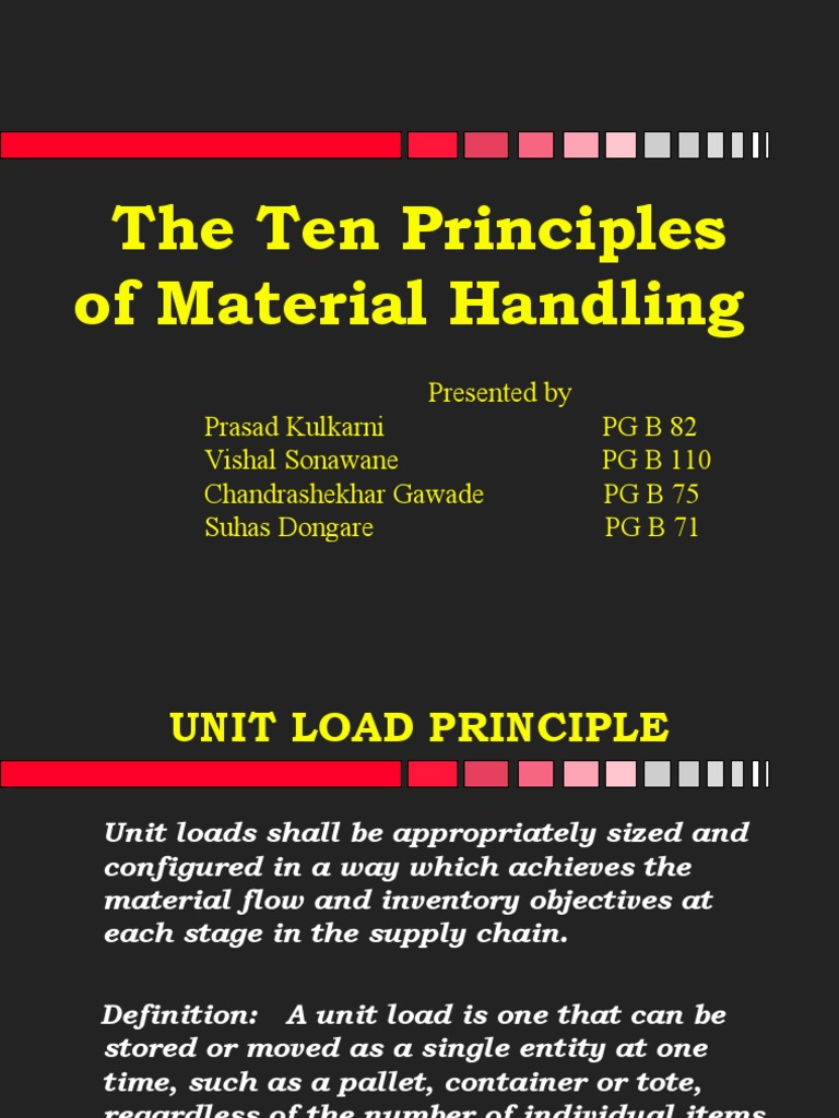 The Ten Principles of Material Handling | PDF | Supply Chain | Human ...