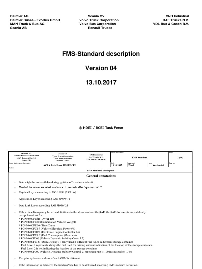 Fms Document V 04 | PDF | Daimler Ag | Truck