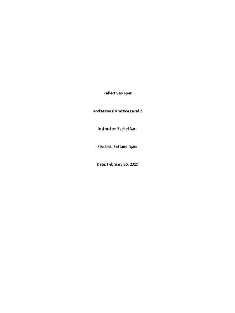 Reflective Paper Assignment 2 Professional Practice Level 2 | PDF ...