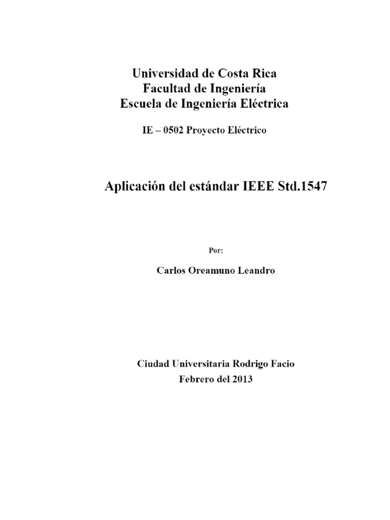 Aplicación Del Estándar IEEE Std.1547 PDF | PDF | Estándares ...