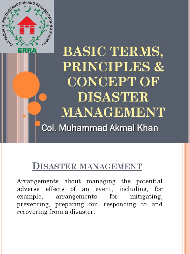 DISASTER MANAGEMENT CYCLE & PRINCIPLE.ppt | Social Psychology ...
