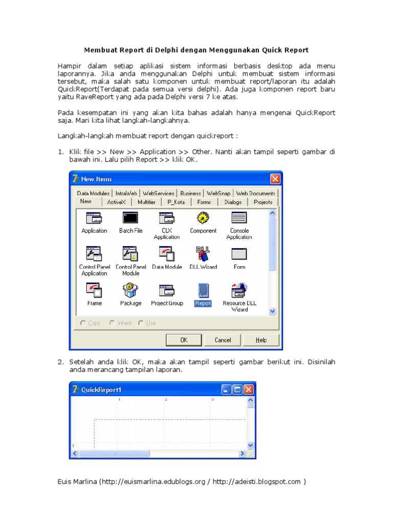 Materi 11 - Membuat Report Di Delphi Dengan Menggunakan QuickReport | PDF