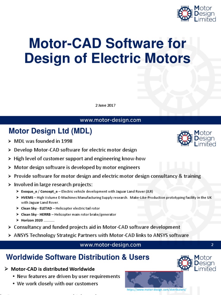 Motor-CAD Software For Design of Electric Motors May CADFEM 2017 | PDF ...
