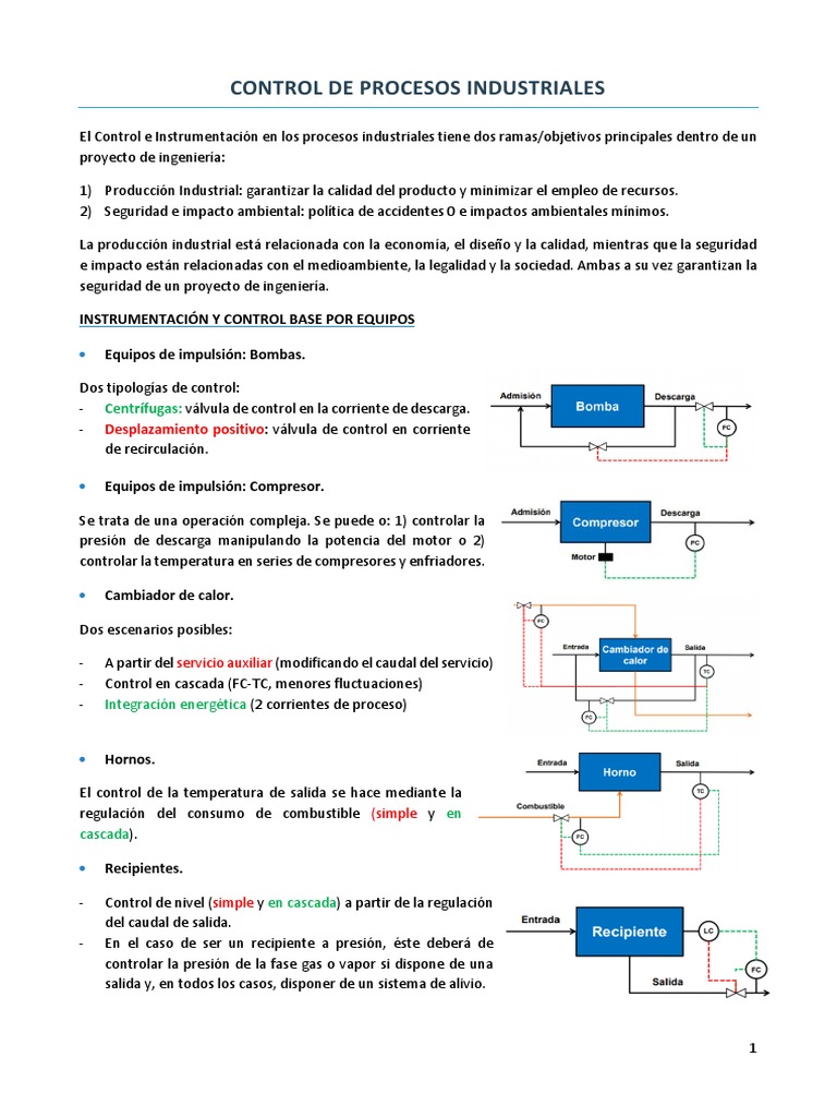Control de Procesos Industriales PDF | PDF | Temperatura | Integral