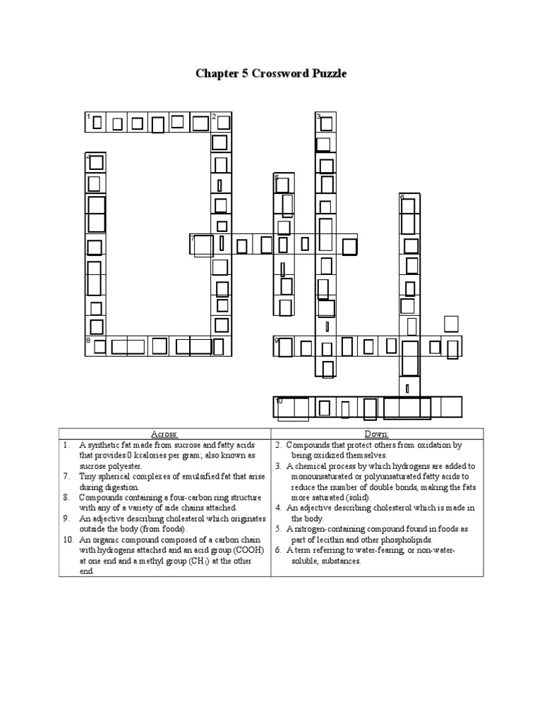Activity Chapter 5 Crossword Puzzle Chapter Five | PDF