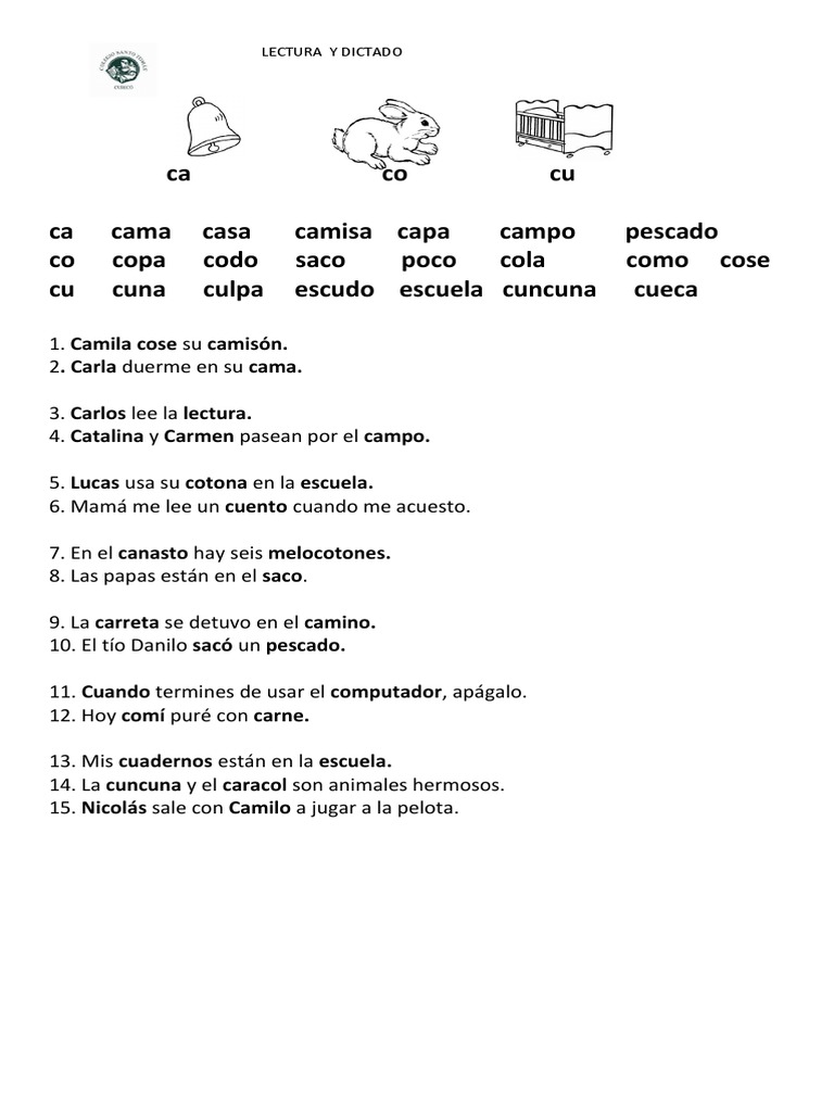 2014 Lectura y Dictado CA Co Cu | PDF