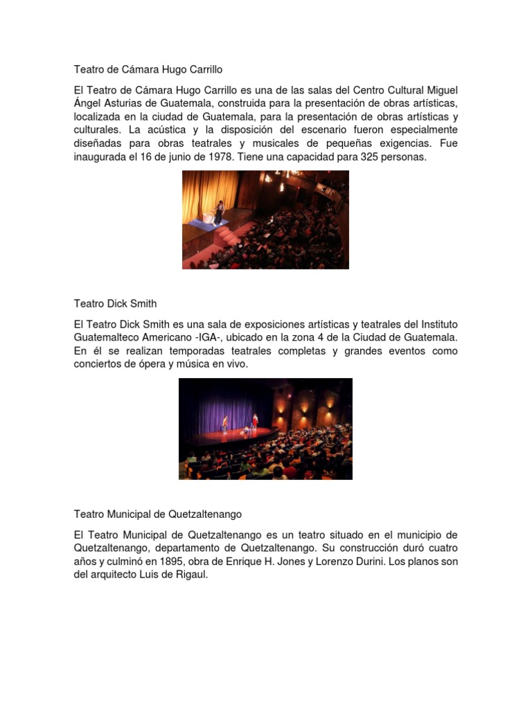 El Teatro de Cámara Hugo Carrillo: una sala para la presentación de ...