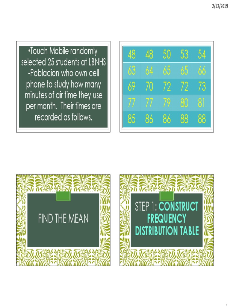 Handout Mean Grouped | PDF | Statistical Theory | Statistics