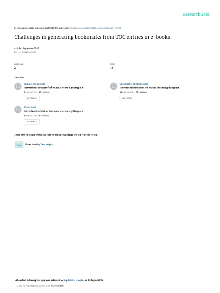 Draft Generating Bookmarks | PDF | Parsing | Optical Character Recognition