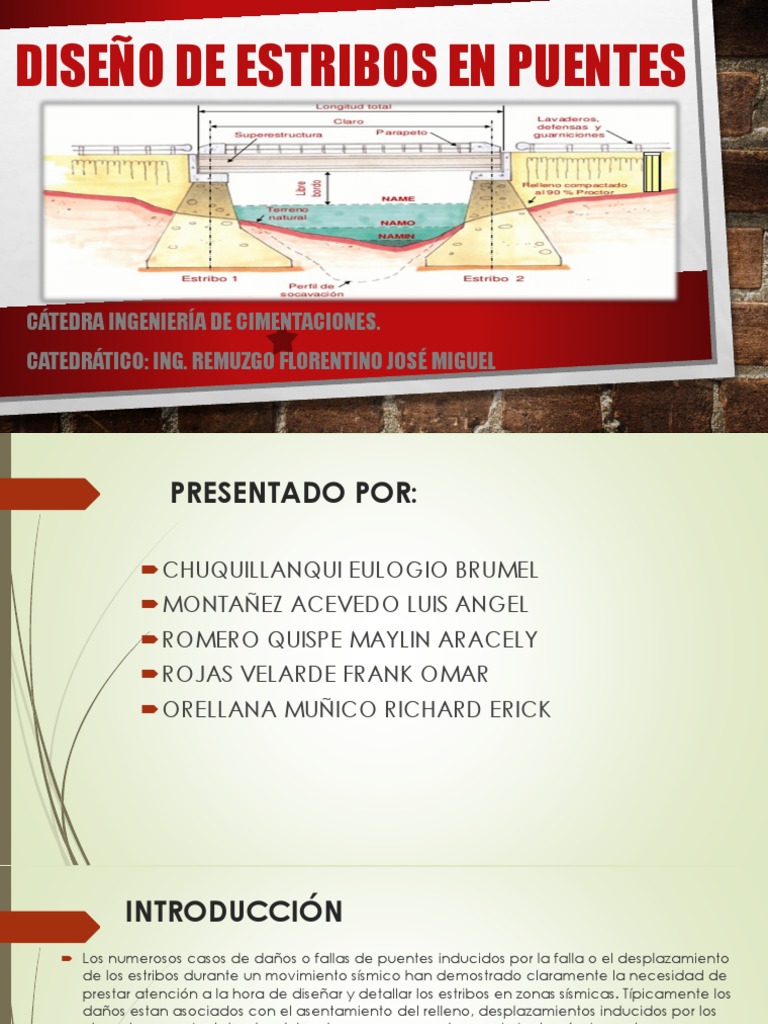 Diseño de Estribos en Puentes | PDF | Fundación (Ingeniería) | Puente