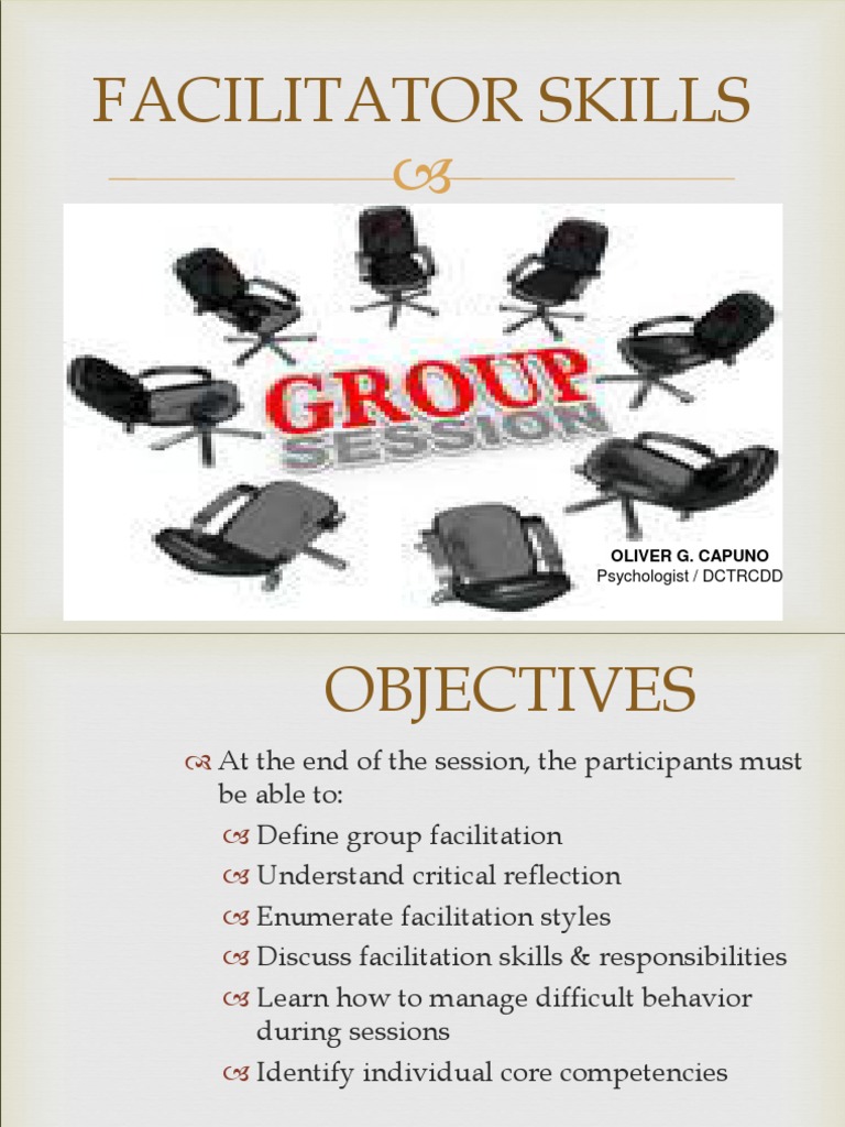 Facilitator Skills: Psychologist / DCTRCDD | PDF | Facilitator | Expert