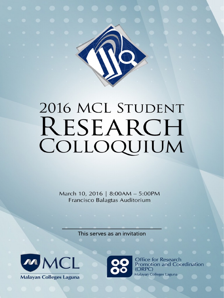 Research Congress 2016 Program: An Invitation to Attend the ...