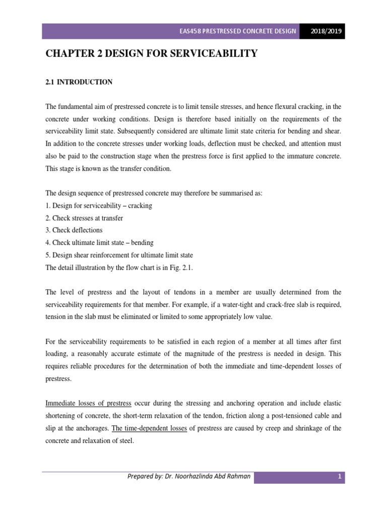 Serviceability in Prestressed Concrete Design | PDF | Prestressed ...