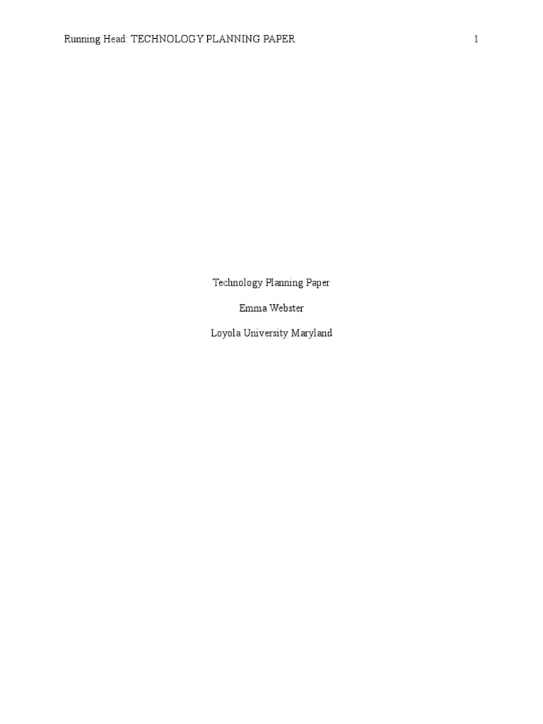 Technology Planning Paper Final | Download Free PDF | Teachers | Goal