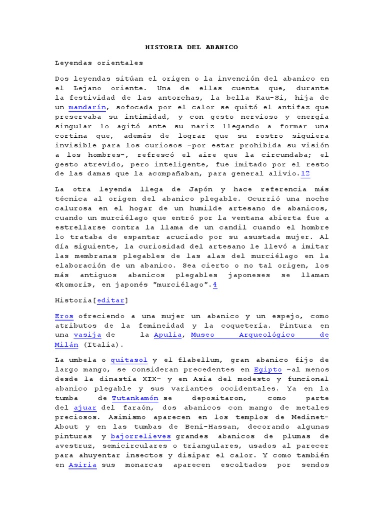 Historia Del Abanico | PDF | Clásicos