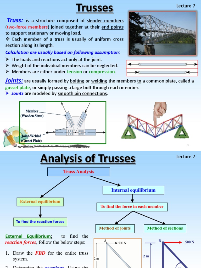 Truss Analysis - Method Joint N Section | PDF | Truss | Mechanical Engineering