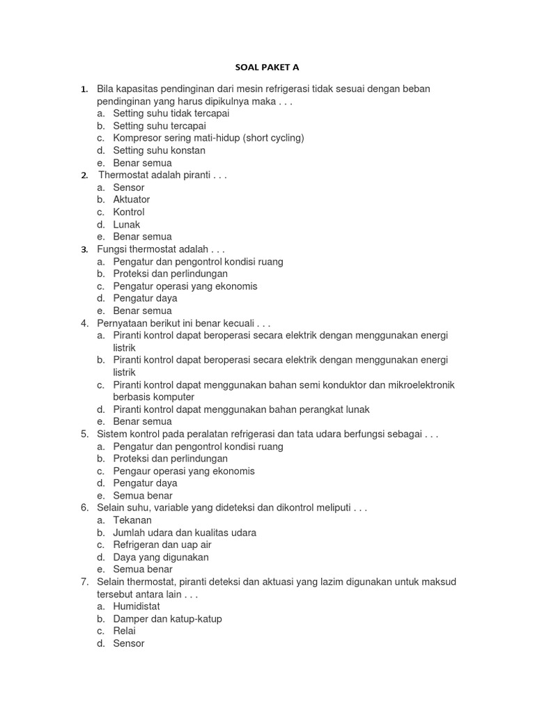 Soal Uas Xii Kontrol Tptu | PDF
