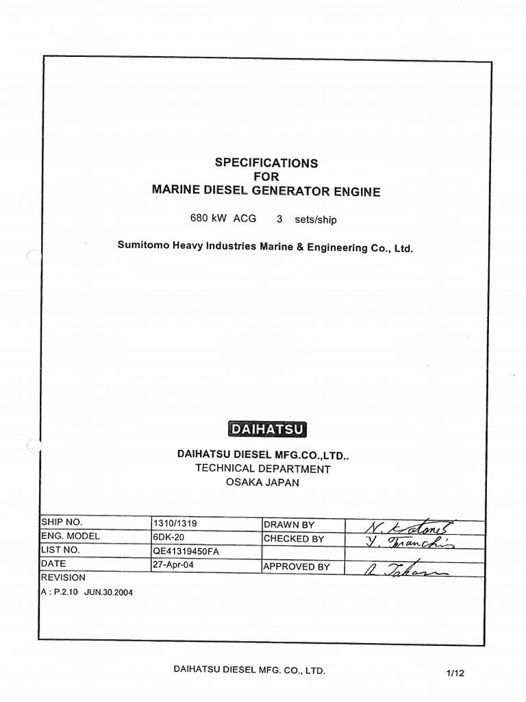 Daihatsu Generator Manual | PDF