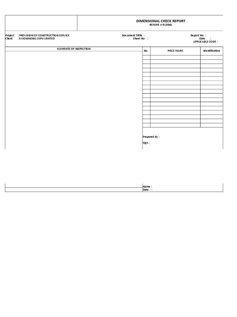 Dimensional Check Report | PDF