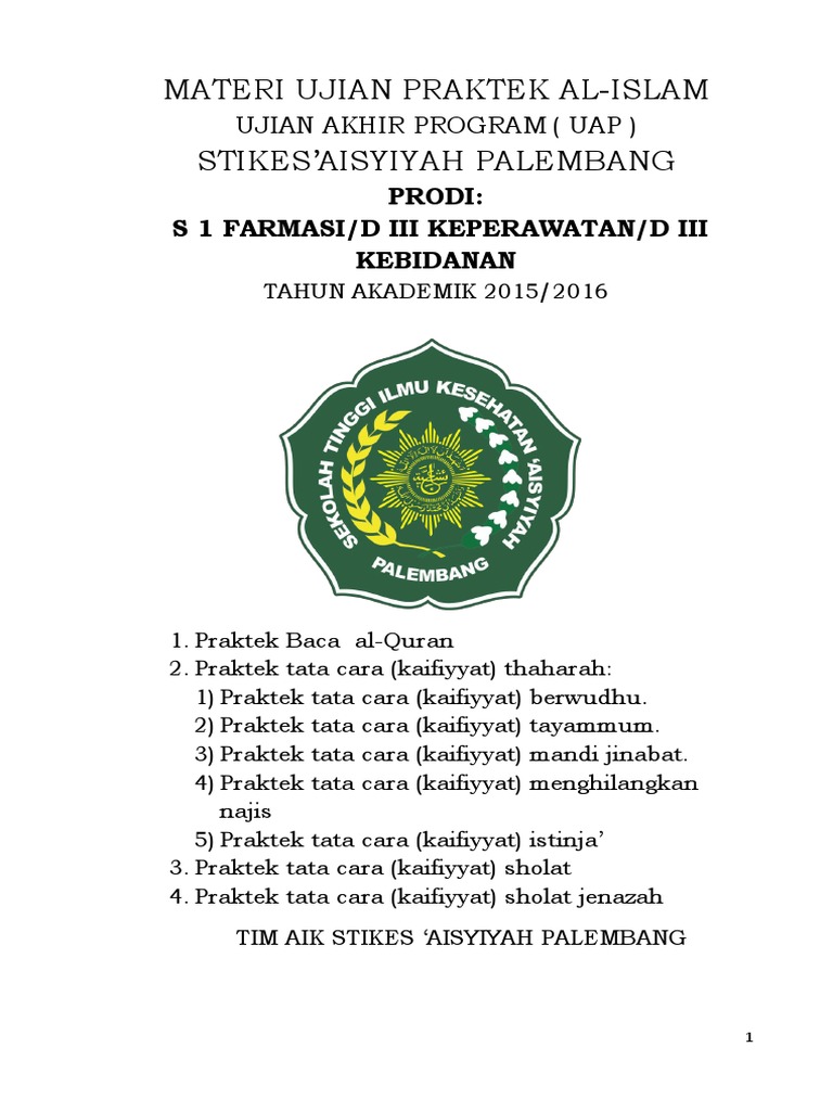 Materi Ujian Praktek Aik | PDF
