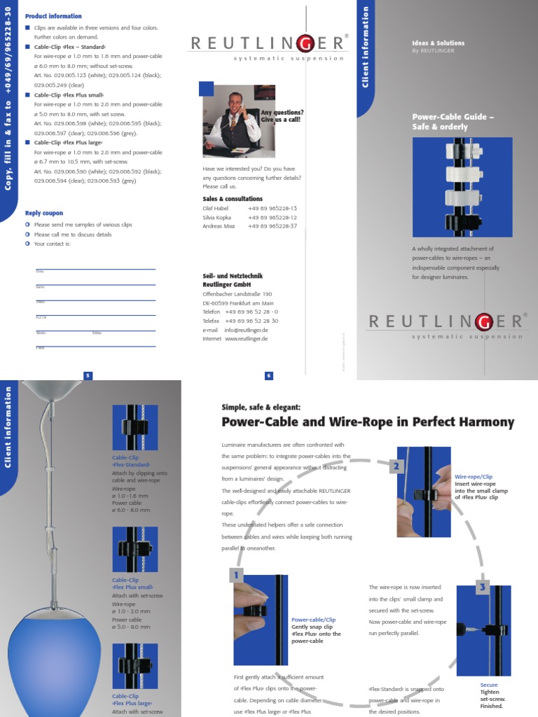 Reutlinger: Power-Cable Guide - Safe & Orderly | PDF | Equipment ...