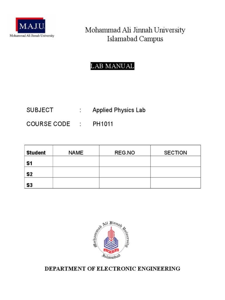Applied Phy Lab Manual | PDF | Series And Parallel Circuits | Resistor