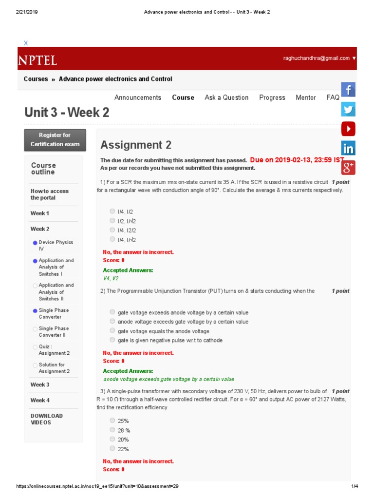 Advance Power Electronics and Control - Unit 3 - Week 2 | PDF | Power ...