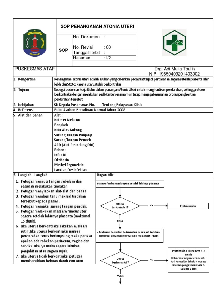 Sop Atonia Uteri | PDF