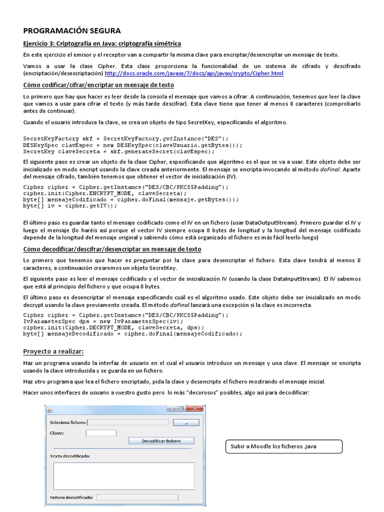 Criptografia Java | PDF | Clave (criptografía) | Secreto