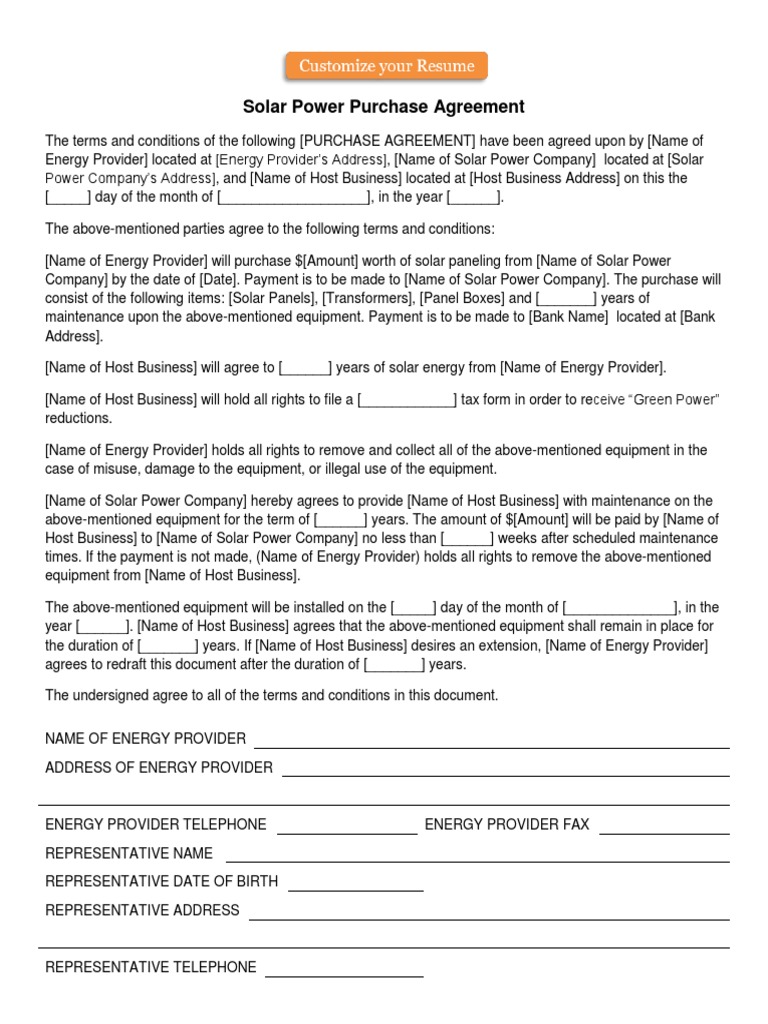 Solar Power Purchase Agreement | PDF | Solar Power | Copyright