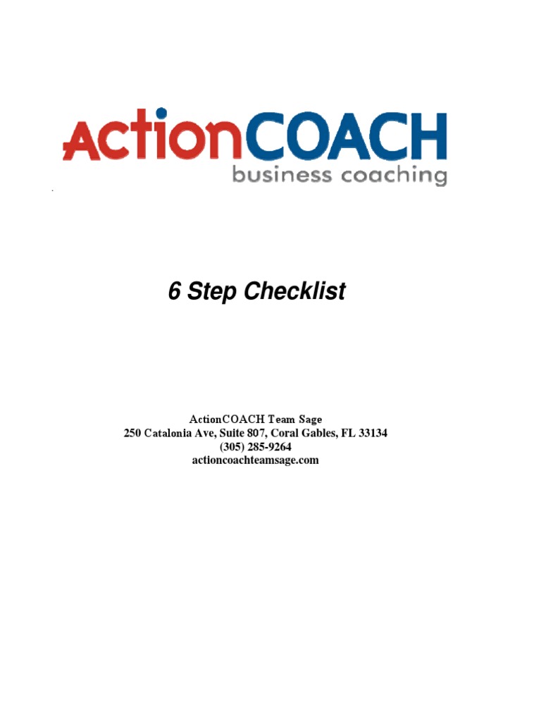 Six Step Checklist W Chart PDF | PDF | Sales | Business