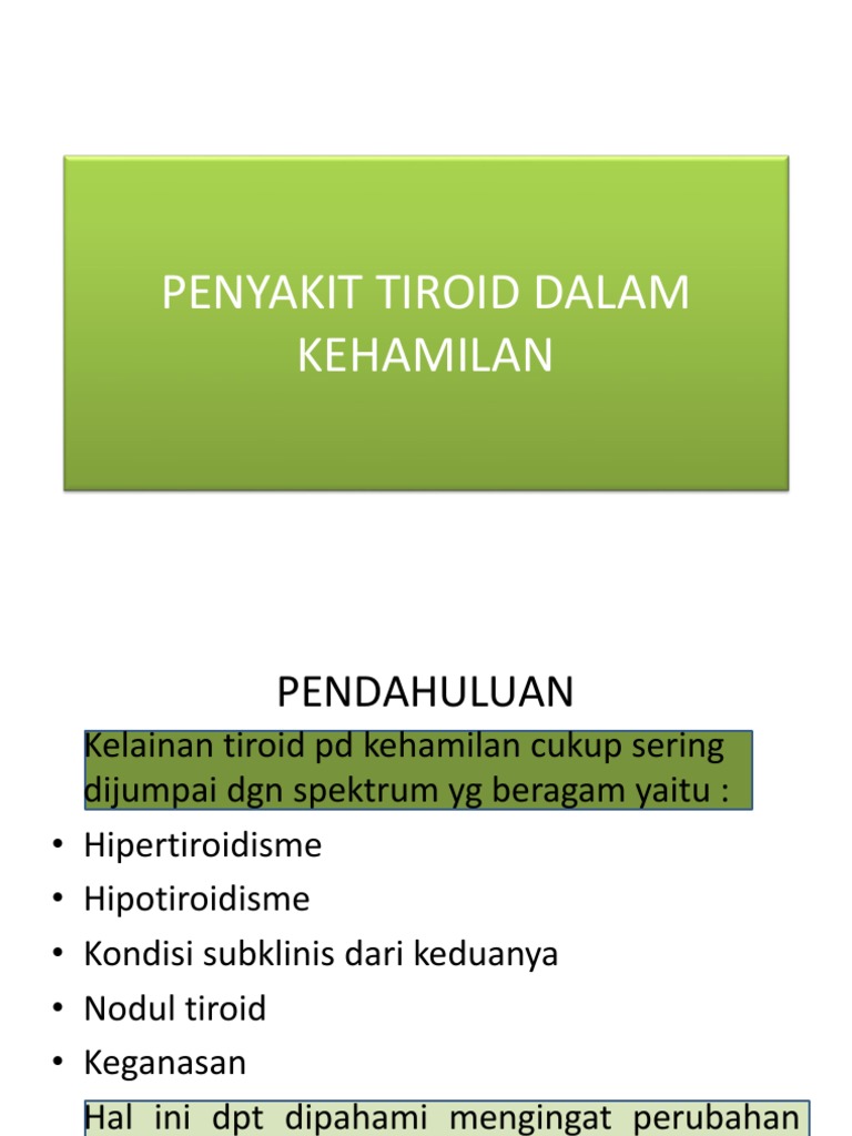 Penyakit Tiroid Dalam Kehamilan | PDF