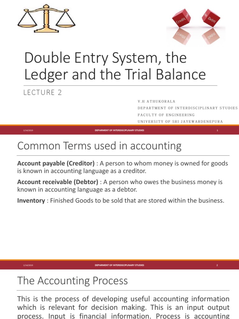 Double Entry System, The Ledger and The Trial Balance | PDF | Debits ...