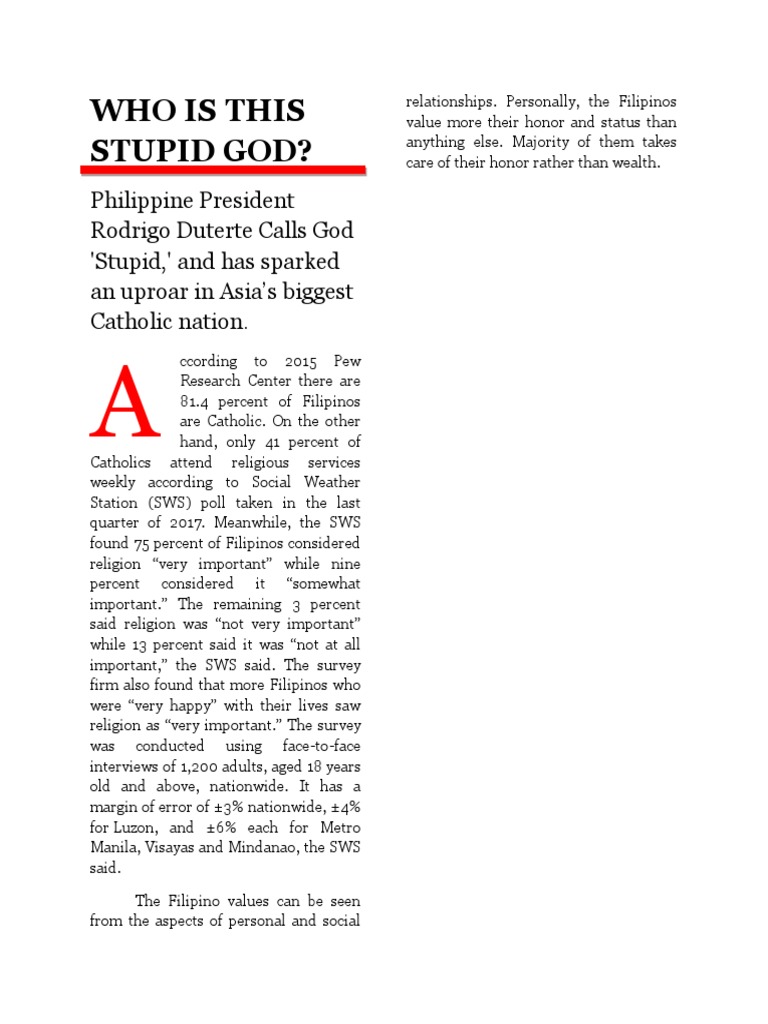 Who Is This Stupid God | PDF