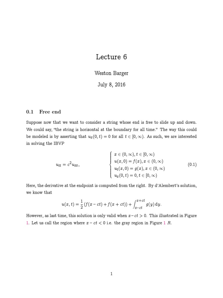 Lecture 6 | PDF | Partial Differential Equation | Waves